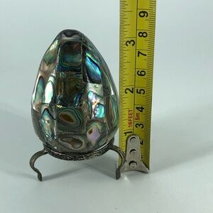 Art | Vintage Abalone Inlay Shell Egg On Stand | Poshmark